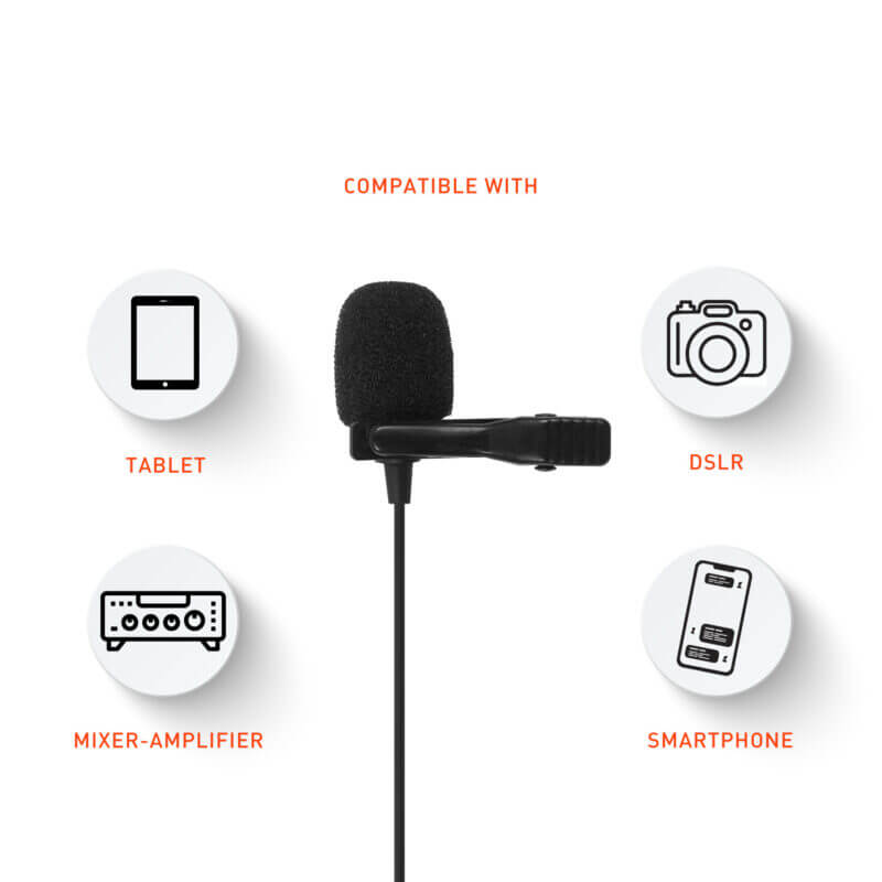 JBL Commercial Omnidirectional Lavalier Microphone with Earphone ...